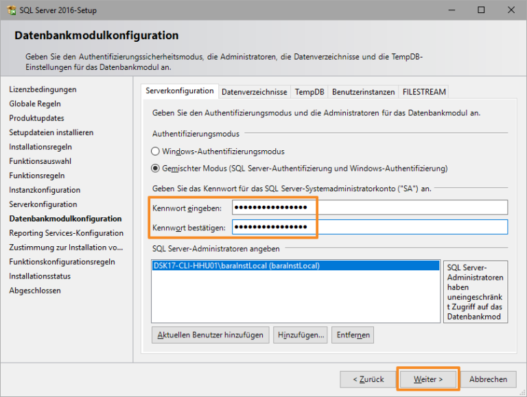 Microsoft SQL Server Express für JTL-Wawi installieren
