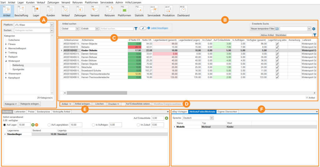 Detailed description: Item management – JTL-Guide