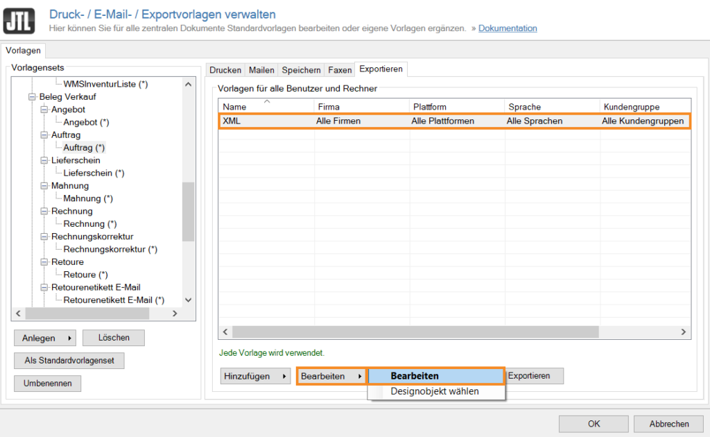 Aufträge per CSV/XML exportieren – JTL-Guide