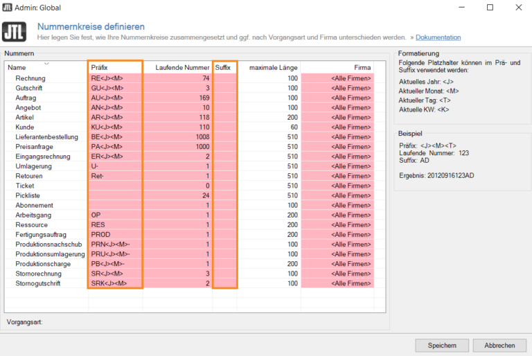 Nummernkreise definieren – JTL-Guide