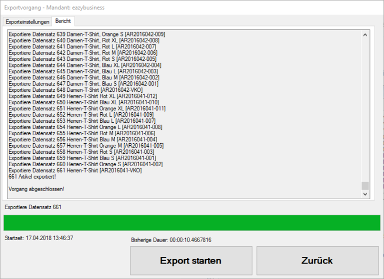 Aufbau der Export-Funktion – JTL-Guide