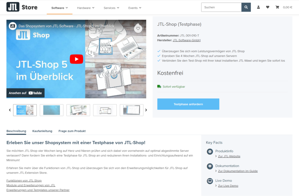 JTL-Shop test shop—try out the shop software