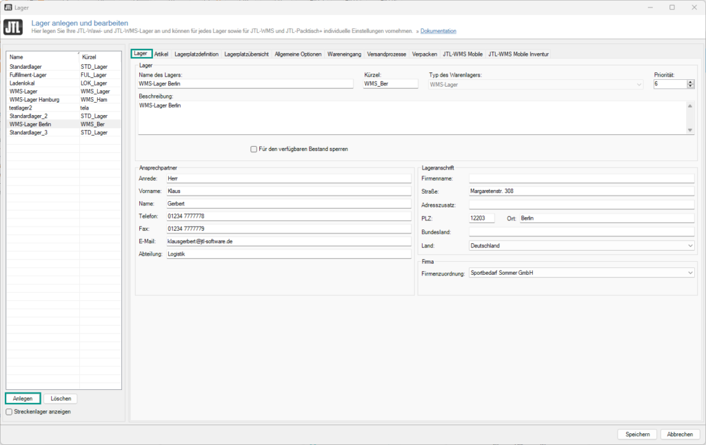 WMS-Lager erstellen und einrichten – JTL-Guide