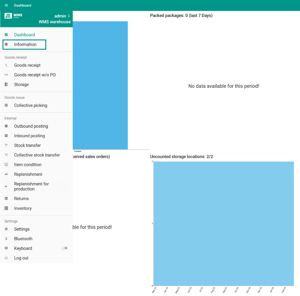 Dialogue box: Information – JTL-Guide