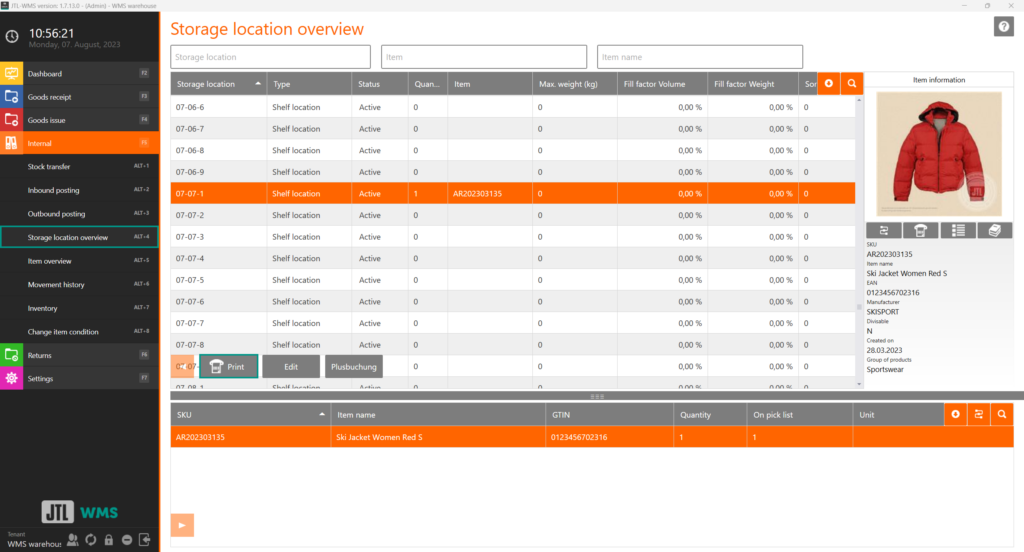 Creating and setting up WMS warehouses – JTL-Guide