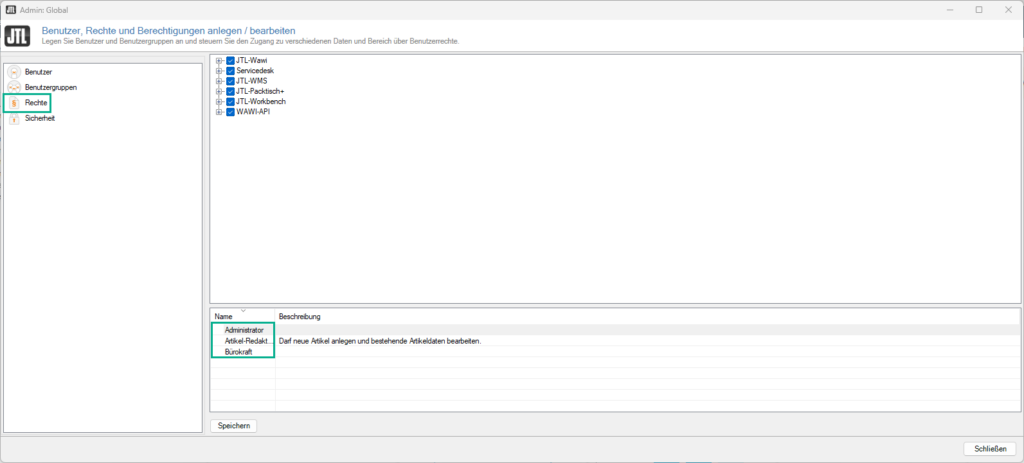 Benutzer, Rechte und Berechtigungen für JTL-WMS Mobile bearbeiten – JTL ...